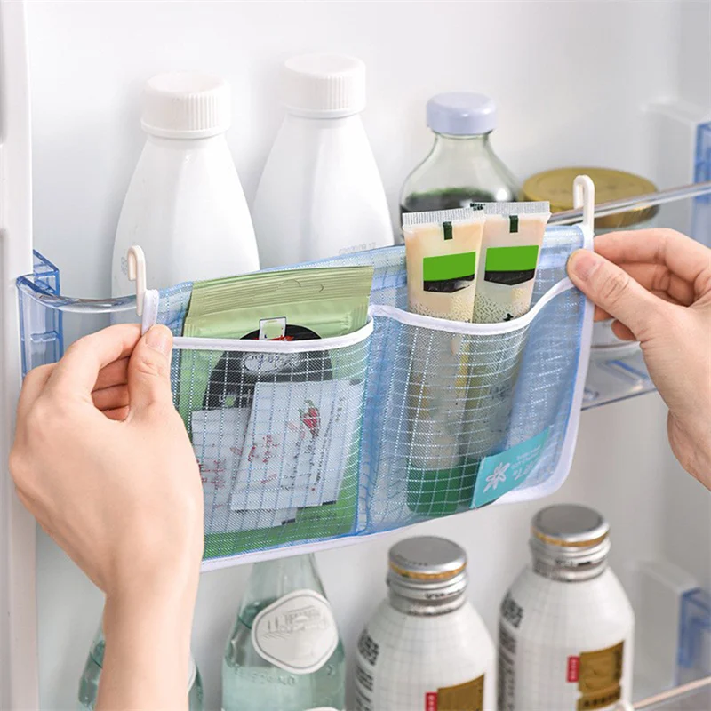 Refrigerator-Storage-Mesh-Bag-Double-Compartment-Hanging-Pouch-Kitchen ...