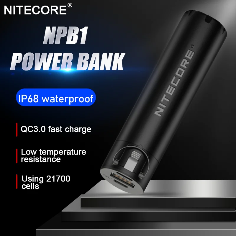 Nitecore npb1 ip68 avaliado à prova dip68 água portátil power bank 5000mah 18w qc3.0 saída de ...