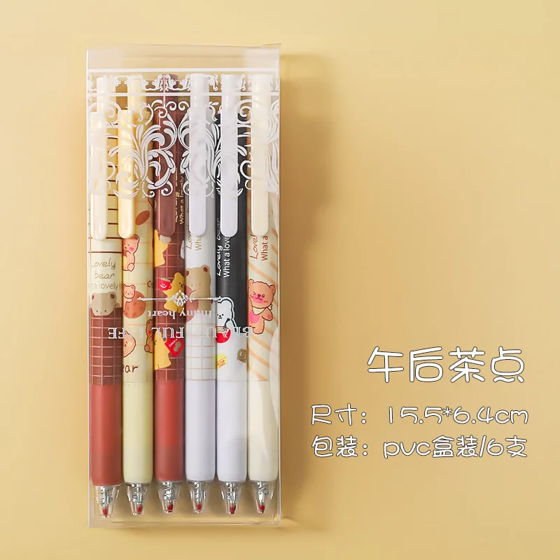 STYLO,V 6pcs--stylo à pression de dessin animé, stylo à Gel, recharge ...