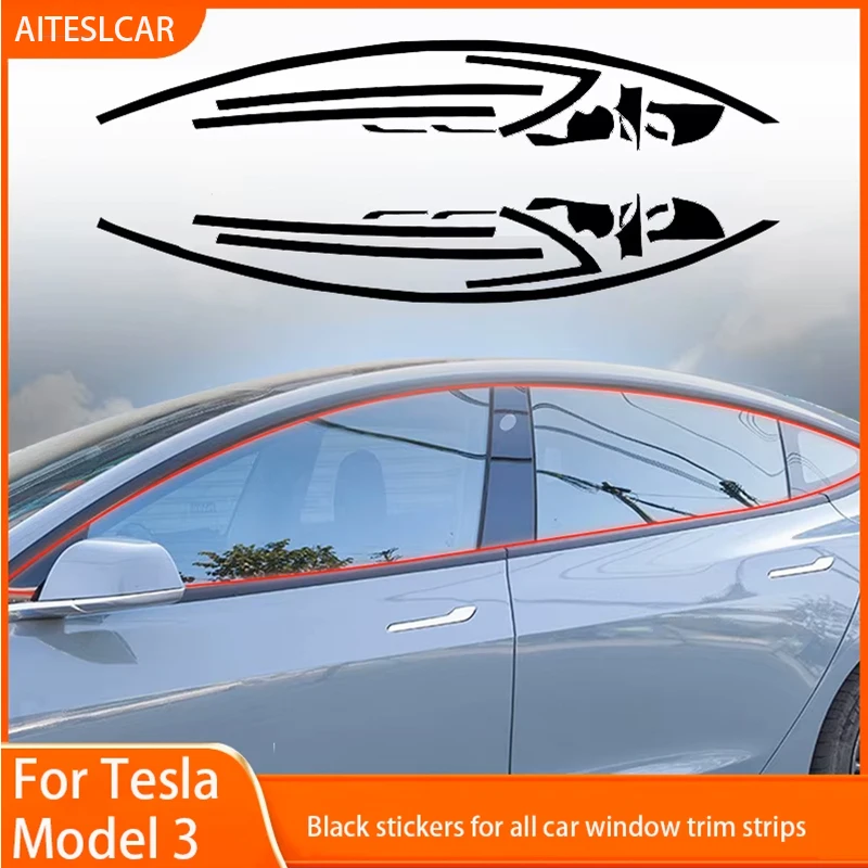 Car Window Frame Sticker for Tesla Model 3 Exterior Decoration ...