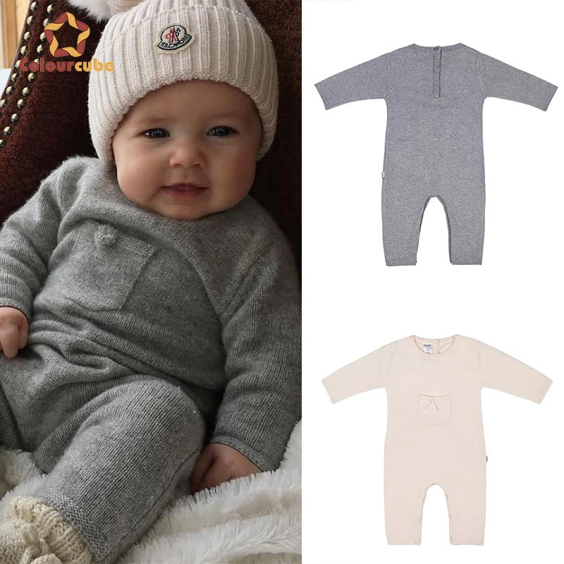 Newborn Baby Knitted Rompers Boy Girl Long Sleeve Warm Jumpsuits Autumn Winter Infant Toddler ...