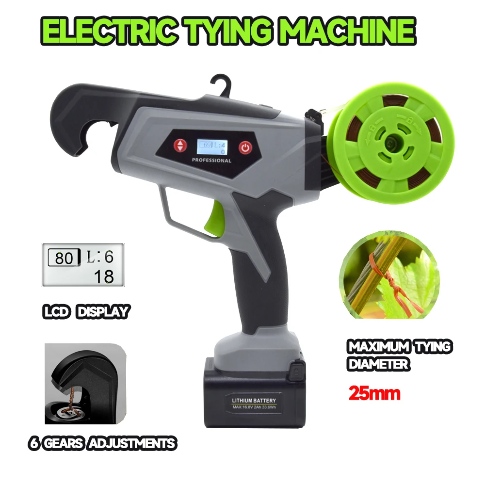16-8V-Electric-Tying-Binding-Garden-Tools-Garter-Plants-Branch-Machine ...
