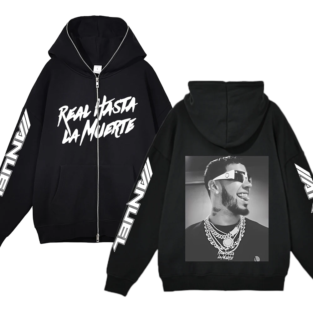 Hip-Hop-Streetwear-Hoodie-Anuel-AA-Real-Hasta-La-Muerte-Print-Full ...
