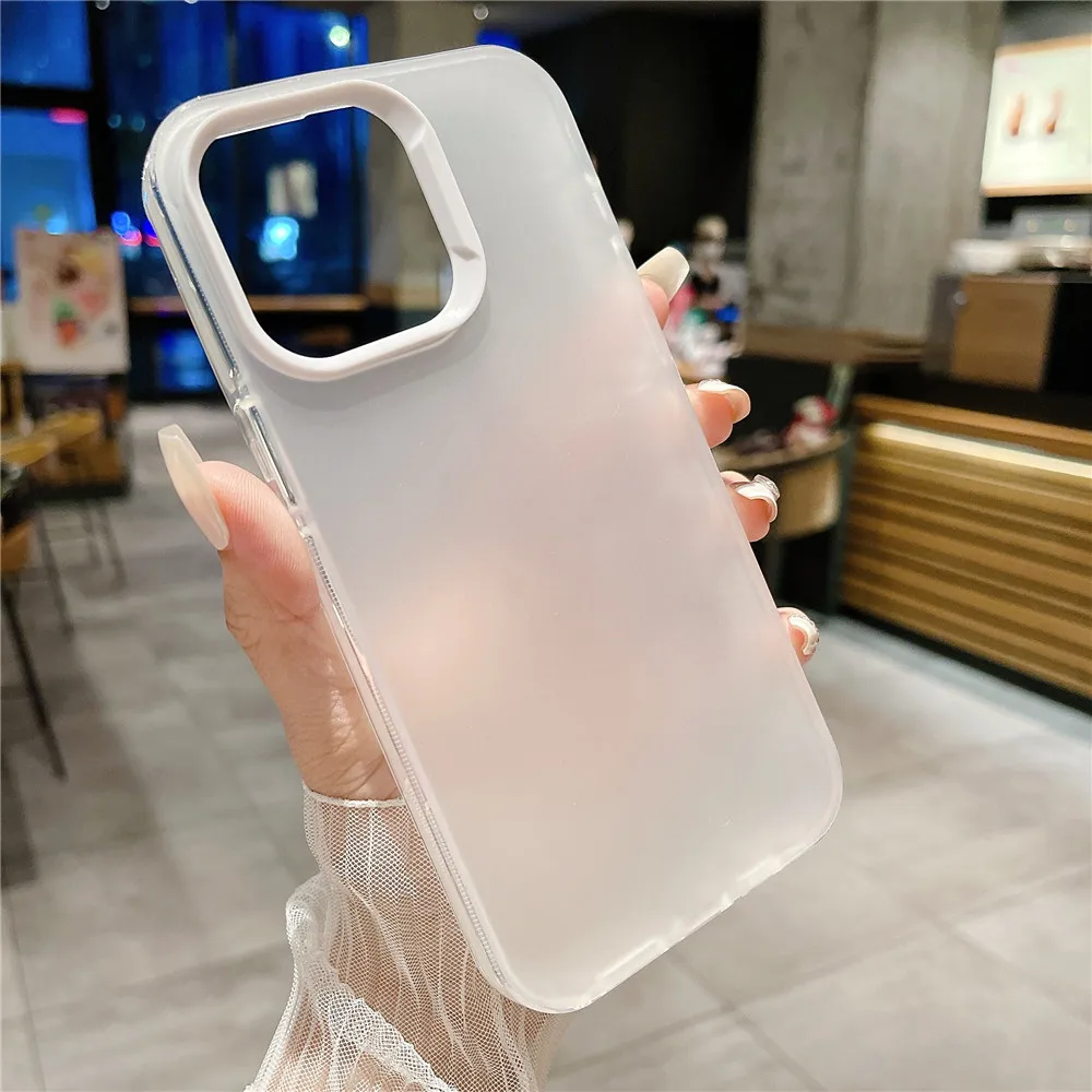 Ottwn-Luxury-Soild-Color-Frosted-Touch-Transparent-Phone-Case-for ...