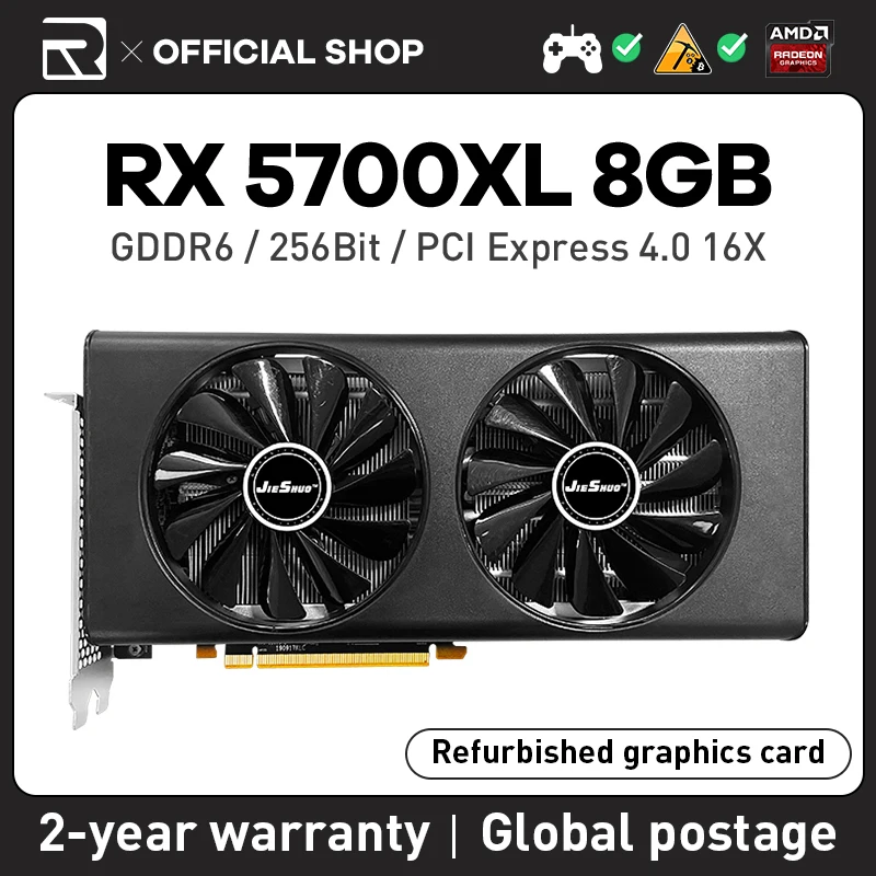 Amd – Carte Graphique Radeon Jieshuo Rx5700xl, 8 Go Gddr6, 256 Bits ...