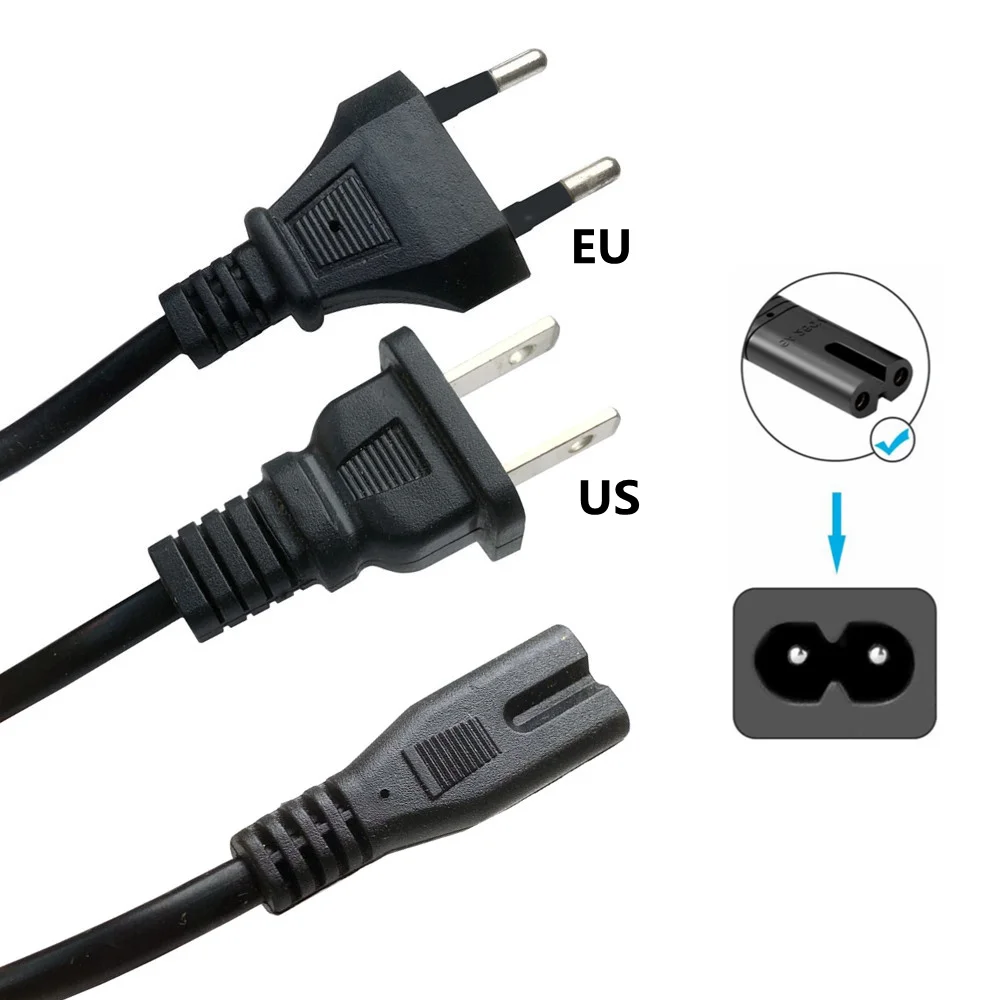 EU Power Cable 2pin IEC320 C7 Power Extension Cord For Dell Laptop ...