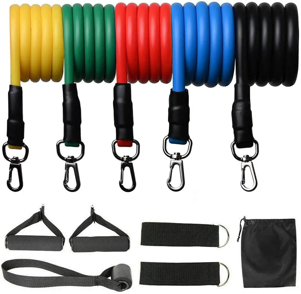 Premium-TPE-Resistance-Bands-35-Inch-Multi-Level-Home-Gym-Set-for-Yoga ...