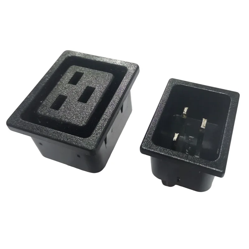 2PCS Black 16A 250V IEC320 C19 C20 universal Panel Mount Power Adaptor ...