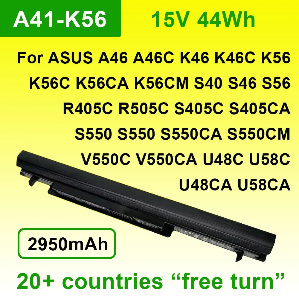 Batería de ordenador portátil A41-K56, pieza de PC para ASUS E46, E46CA ...