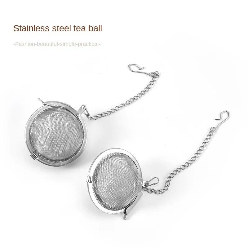 50pcs-304-Stainless-Steel-Round-Ball-Chain-Tea-Leakage-Brine-Filter-Tea ...