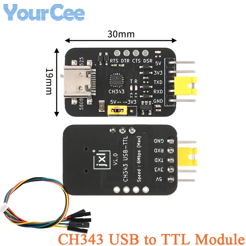 CH343-USB-Type-C-to-TTL-Serial-Port-Board-Conversion-module-6Mbps-High ...