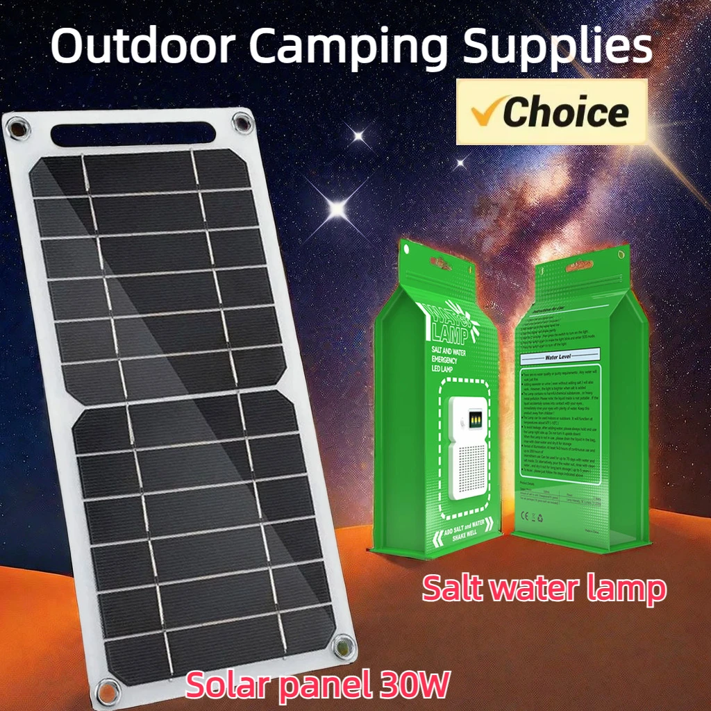 USB-Solar-Panel-30W-with-Waterproof-Outdoor-Hiking-and-Camping-Portable ...