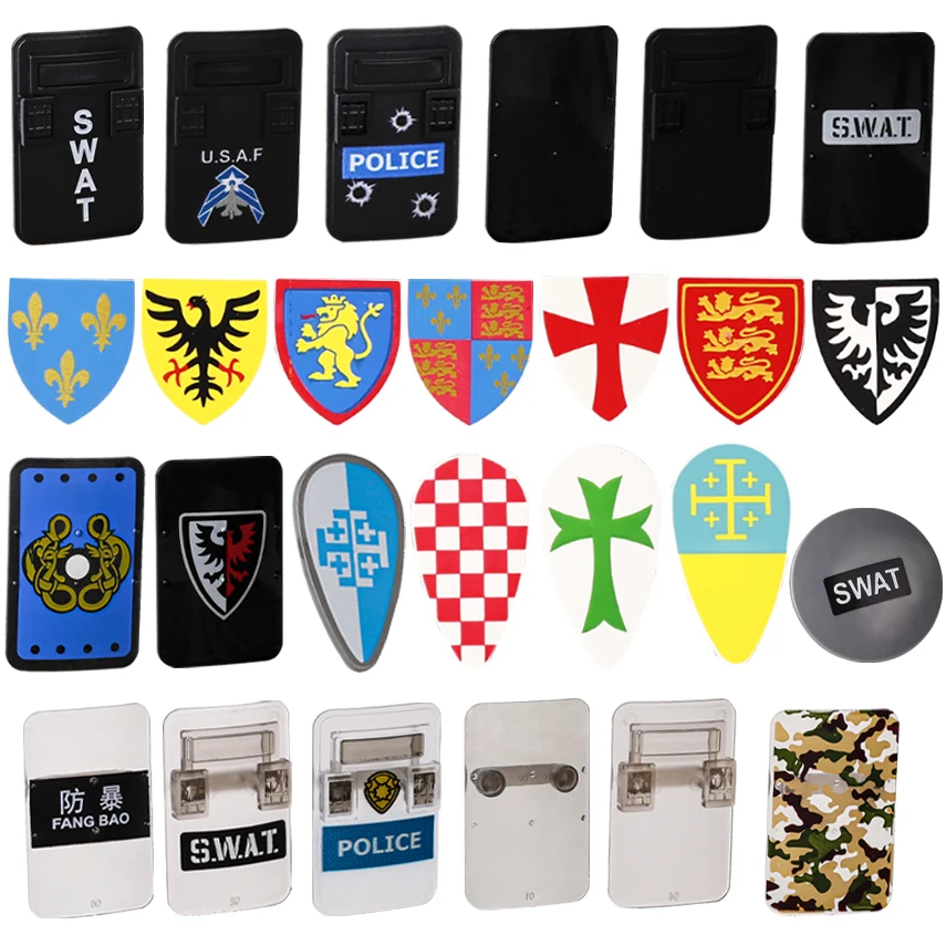 MOC-Medieval-Military-Shield-Building-Blocks-Castle-Lion-Knights-Roma ...