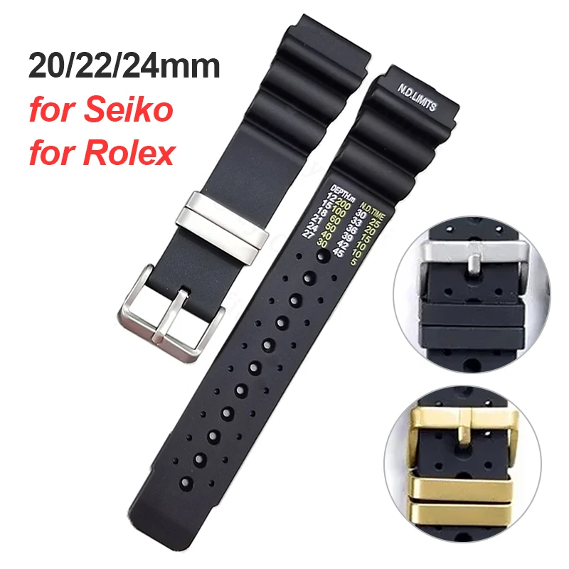 ND Limits Rubber Bracelet for Rolex Water Ghost Waterproof Watchband ...