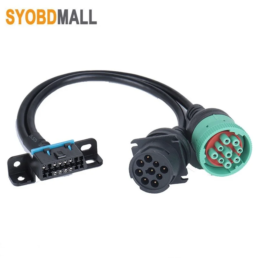 J1939 9PIN 케이블 OBD2 16pin 암 SAE J1939 9PIN OBDII 30CM 연장 커넥터 진단 어댑터 ...