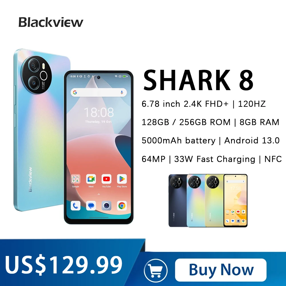 Blackview-SHARK-8-Smartphone-Android-13-Helio-G99-Octa-8GB-128GB-256GB ...