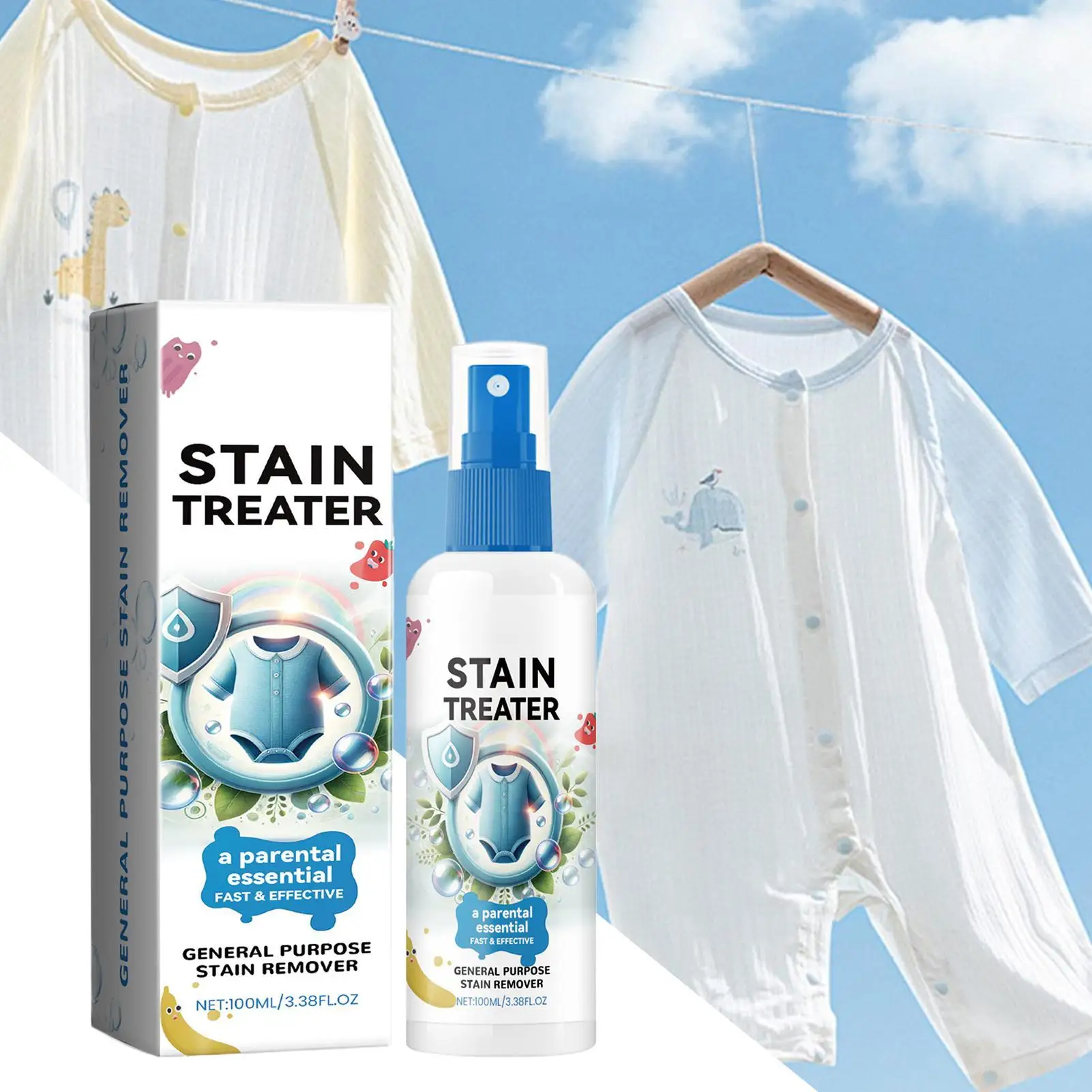 100ml Effective Stain Remover Fabric Stain Remover Spray Stain Yellow ...