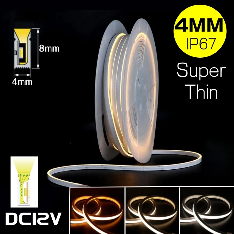 4x8mm-Super-Thin-LED-Neon-Strip-Light-DC12V-Flexible-Waterproof ...
