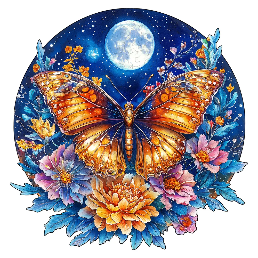 Wooden Puzzles for Adults Colorful Butterfly Jigsaw Puzzles Unique ...