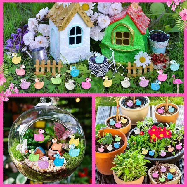 Craft Project Supplies 150Pcs Mini Resin Flamingos - Tiny Flamingo ...