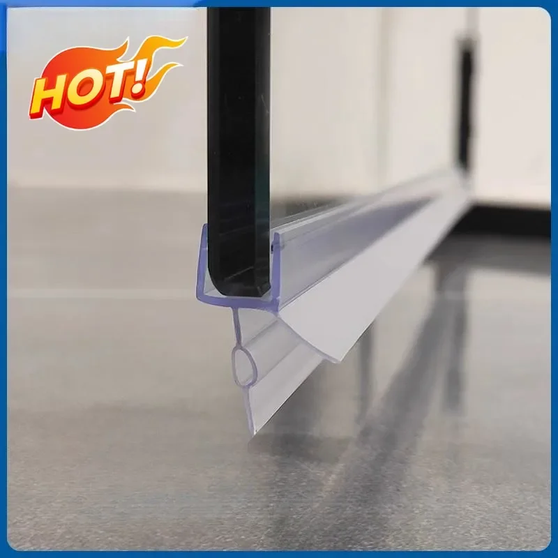 2X50CM-PVC-shower-screen-seal-strip-6-12mm-gap-sealer-glass-door-Sweep ...