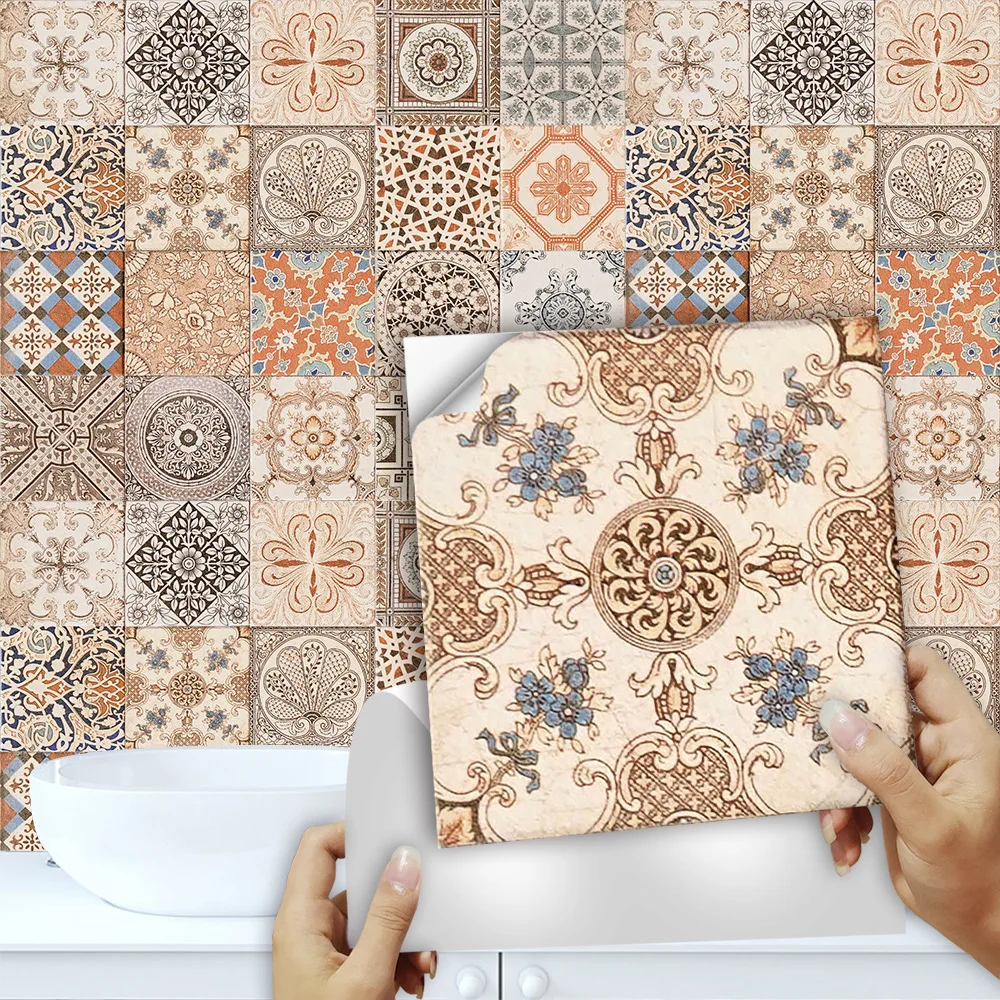 20pcs-Rococo-Style-Tiles-Wall-Sticker-Kitchen-Backsplash-Wardrobe ...