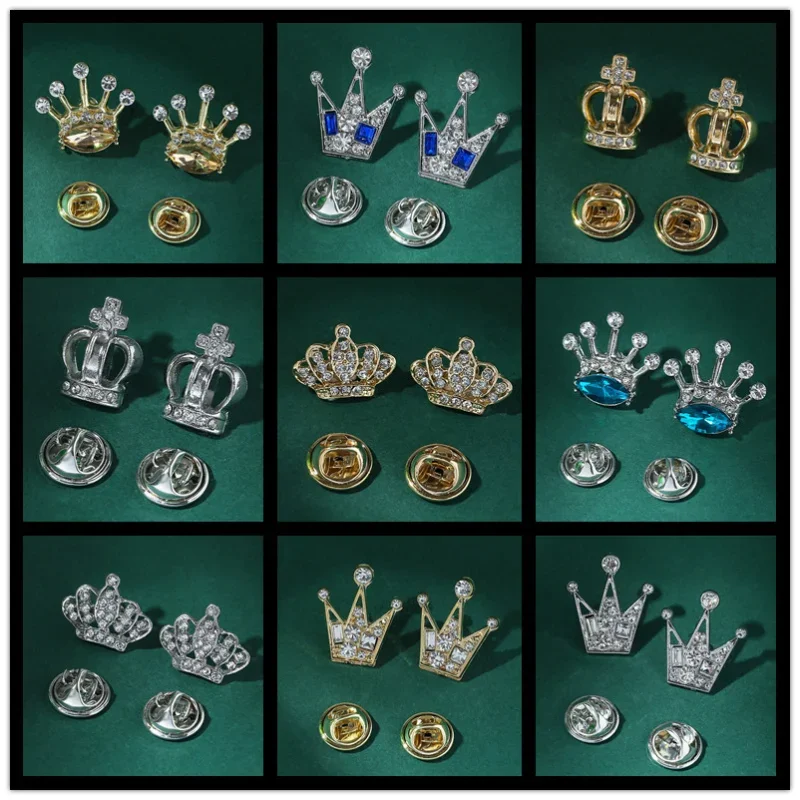 2PCS-Crystal-Crown-Brooch-Lapel-Pin-Rhinestone-Jewelry-Suit-Shirt ...