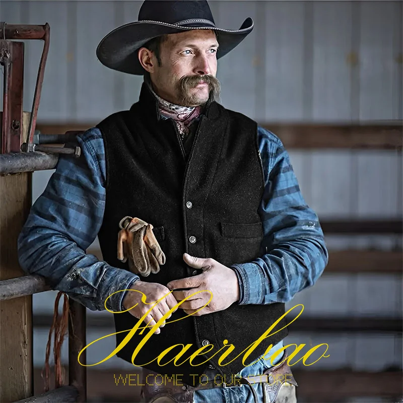 Vest for Men Vintage Herringbone Sleeveless Jacket Formal Cowboy ...