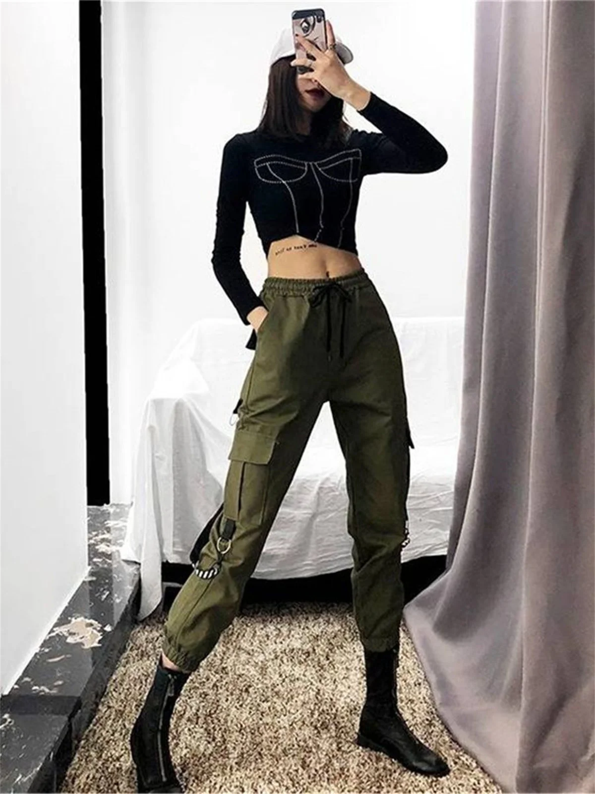 2025 Cargo Pants Women Casual Joggers High Waist Loose Female Hip Hop ...