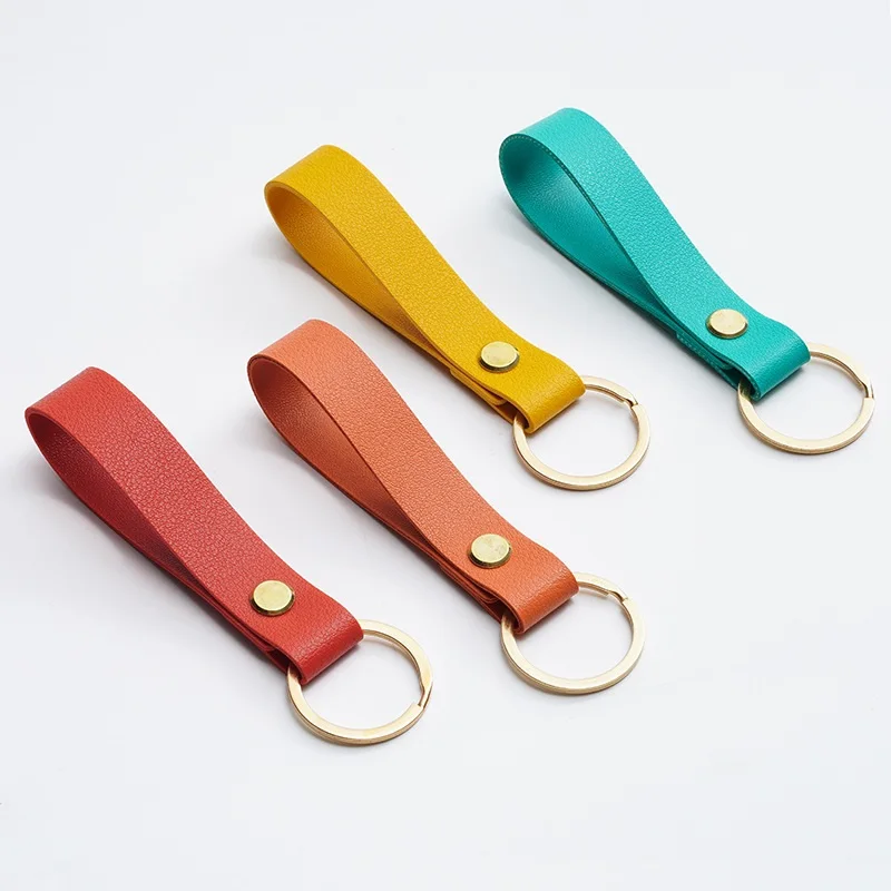Wide-Strip-Wristband-Keyring-Pendant-Colorful-Bright-PU-Leather ...