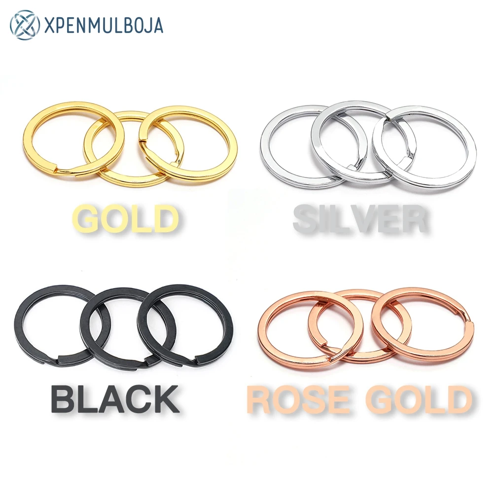 50pcs-lot-Key-Ring-15-20-25-28-30-35mm-Round-Flat-Line-Keyrings-Split ...