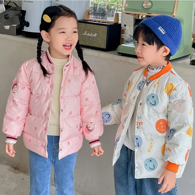 Winter White Eider Down Jacket Kids Girls Boys Thick Warm