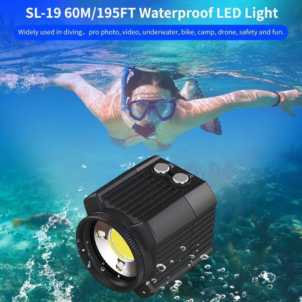 Seafrogs-60M-Waterproof-Mini-Camera-LED-Light-for-Gopro-Canon-SLR ...