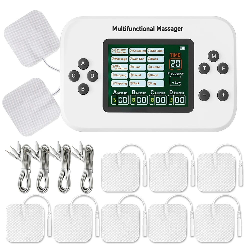 Rechargeable 4-in-1 Electric Muscle Stimulator Low-Frequency EMS TENS ...