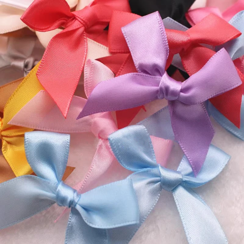 （50-500Pcs）4*4cm Mini Ribbon Bows Tan Mini Bows Satin Ribbon White ...