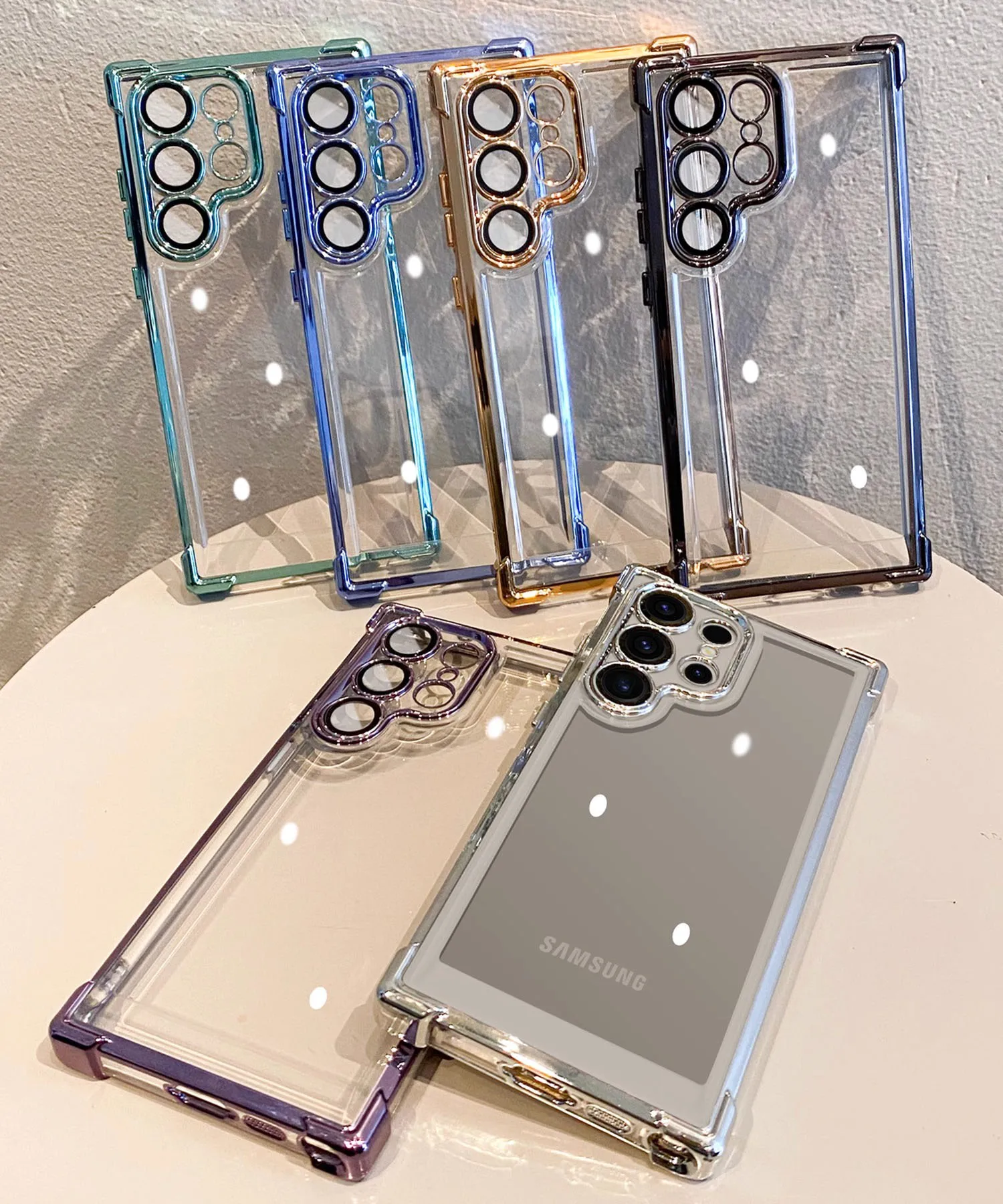 Luxury Clear Plating Shockproof Phone Case - Hard Armor Cover for S24 ...