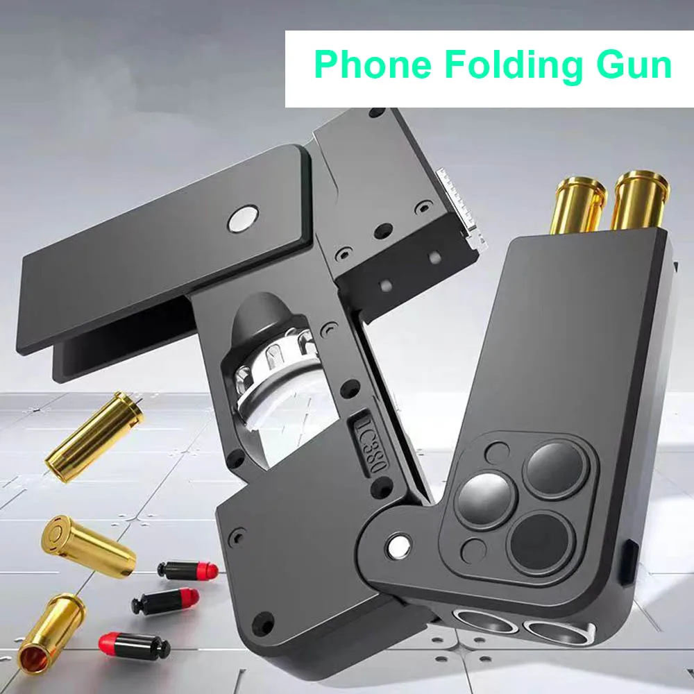 Shell-Ejecting-Black-Toy-Guns-For-Adults-Boys-Folding-iPhone-Gun-That ...