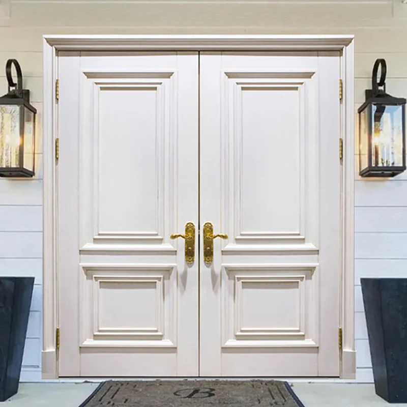 White Double Front Door