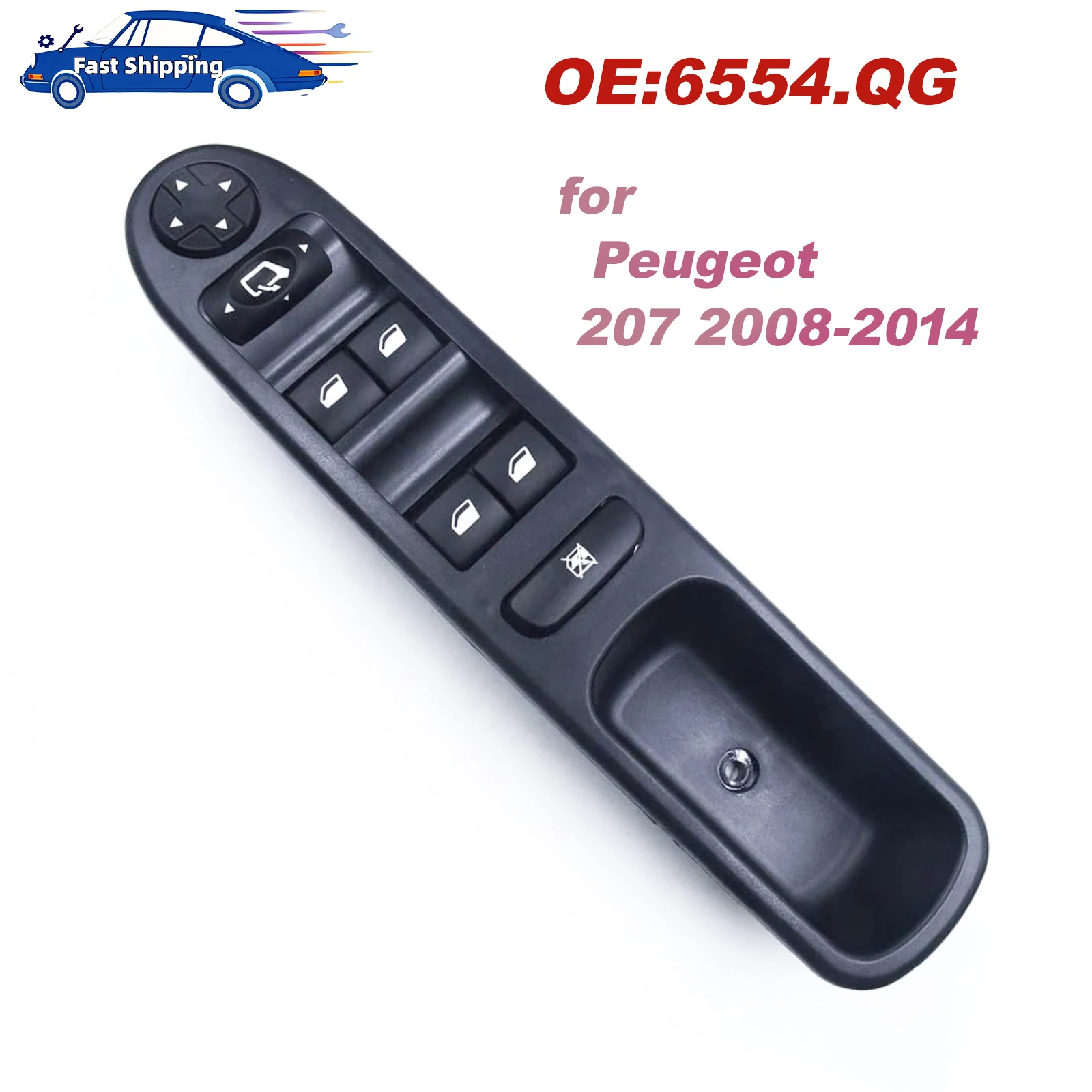 6554.QG 파워 윈도우 스위치 푸조 207 2008-2014,OE 6554.EH 6554QG 6554.QF 용 윈도우 제어 ...