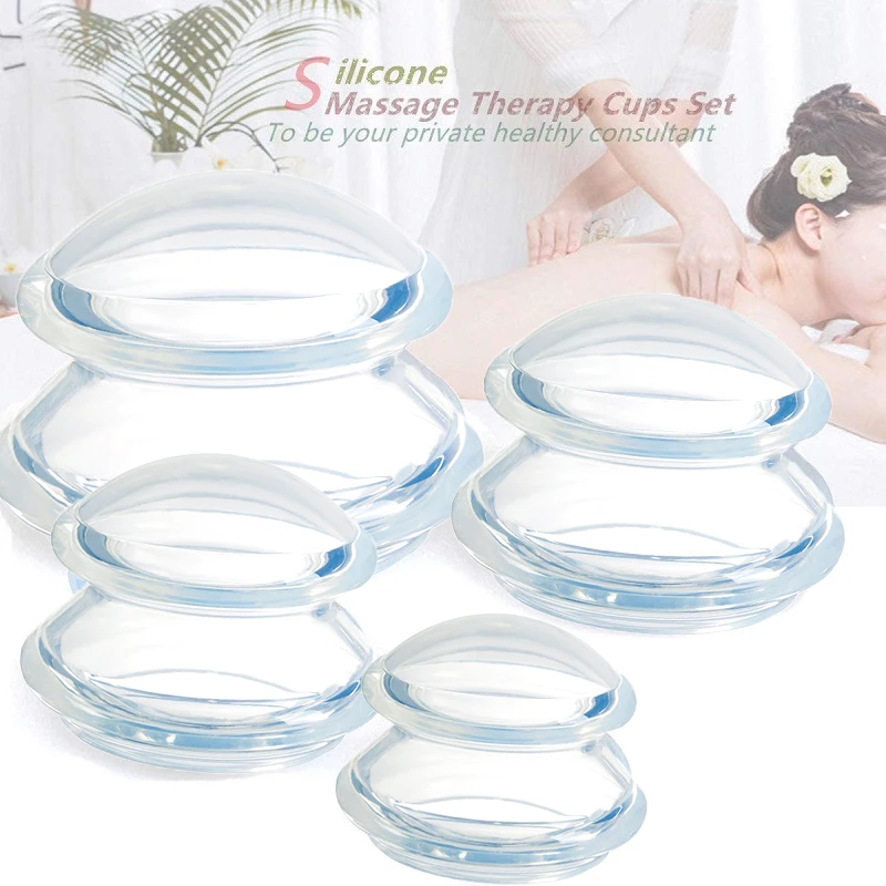 Silicone Vacuum Cupping Massage Body Cups Back Guasha Cup Suction ...