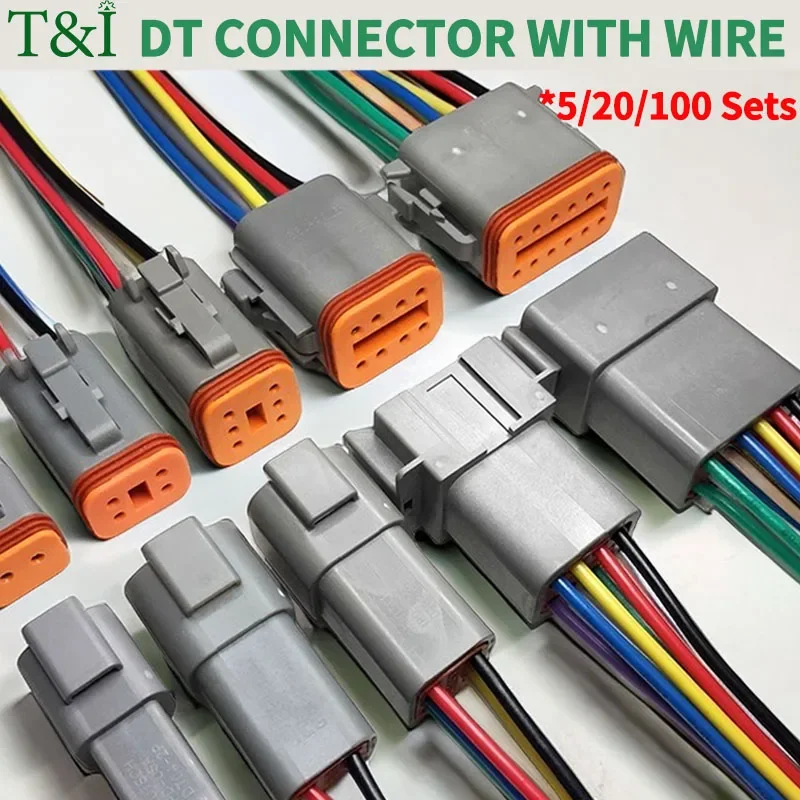 5-10-100-Sets-2-12Pin-Waterproof-DT-Connector-Male-Female-Connectors ...