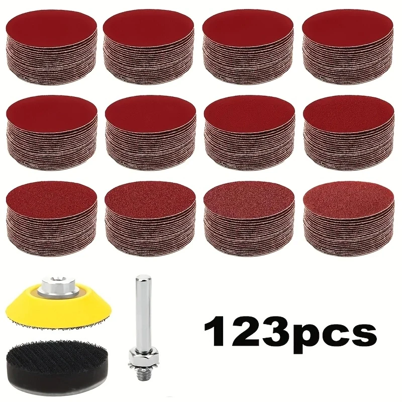 123Pcs Sanding Kit Sanding Disc 2 Inch Sanding Pad 60-3000 Gravel Round ...