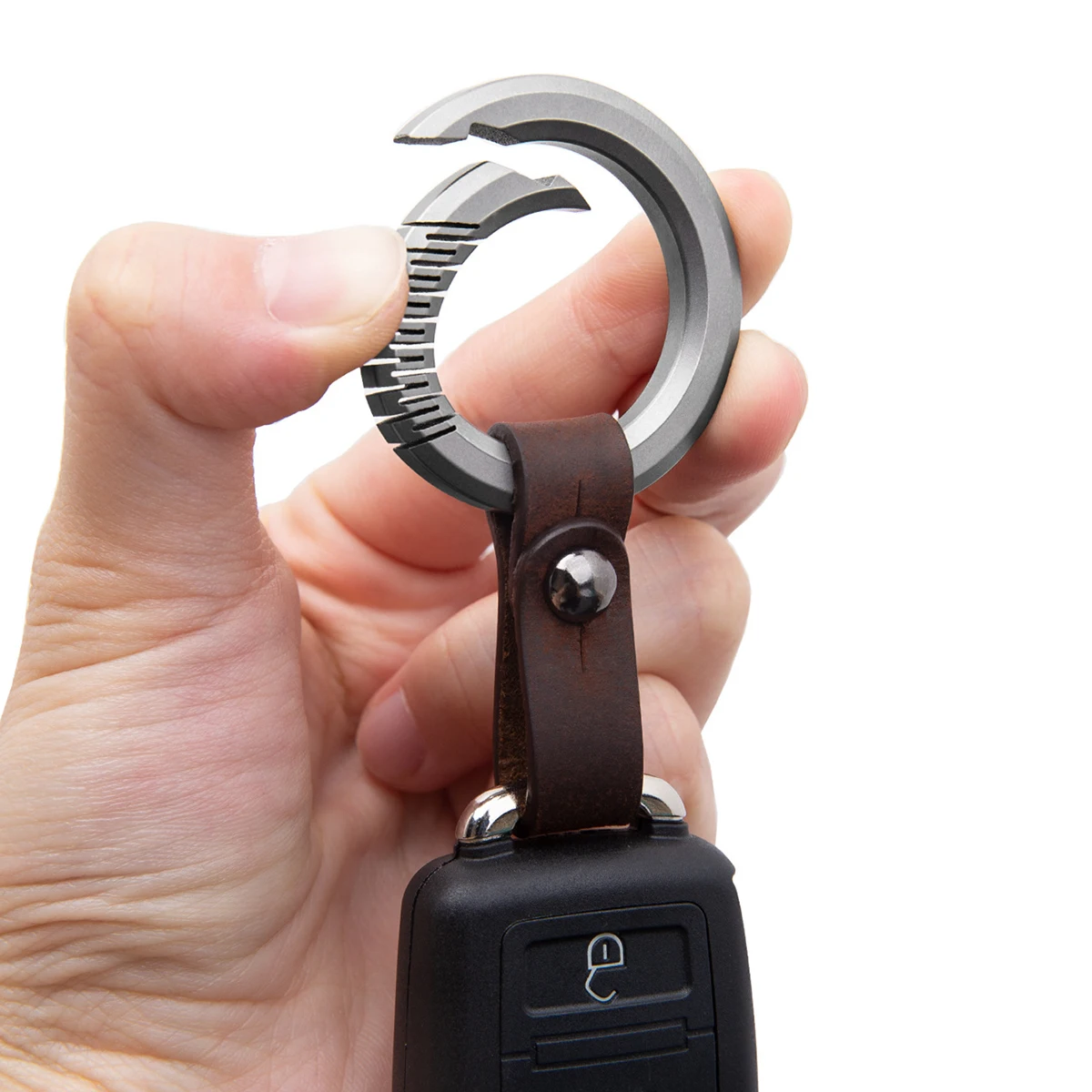 Cowhide-Titanium-Key-Chain-Luxury-Leather-Men-Car-Keychains-EDC ...