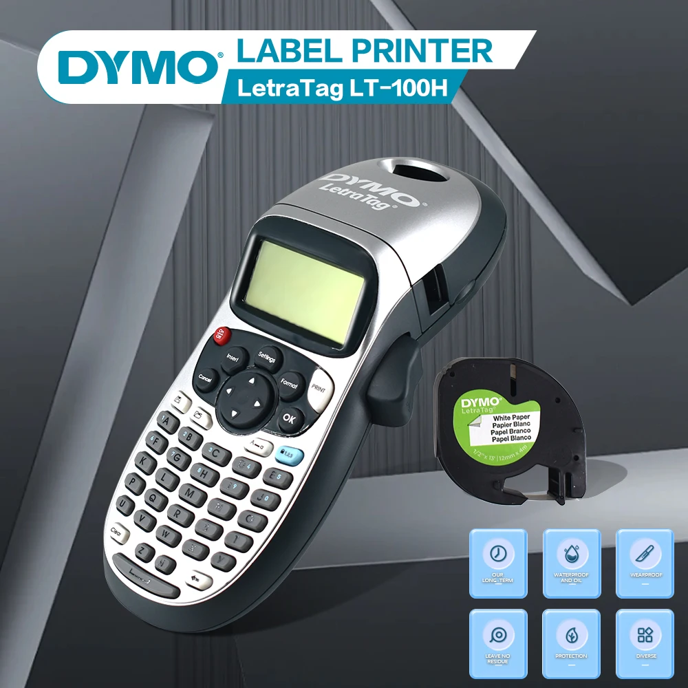 Dymo-LT100H-Label-Maker-Portable-Adhesive-Sticker-Printer-Dymo-Letratag ...