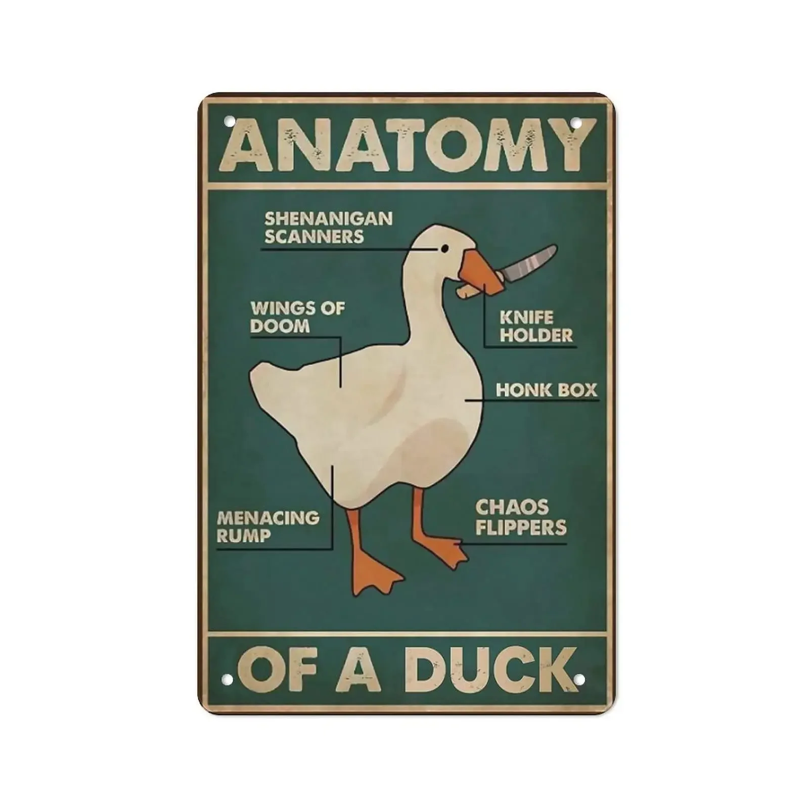 Duck-Knowledge-Metal-Tin-Sign-Anatomy-Of-A-Duck-Funny-Poster-Hunting ...