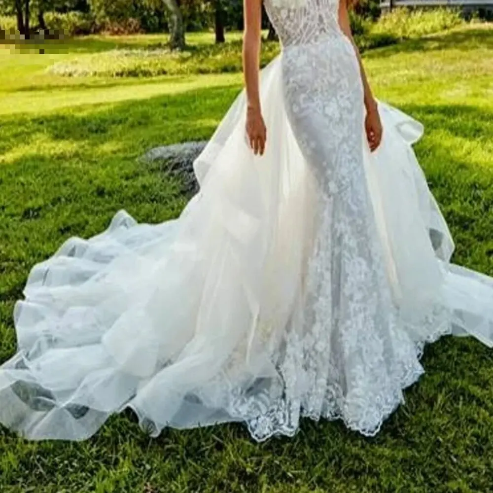 High Quality Bridal Tulle Detachable Skirt Removable Train For Dresses ...