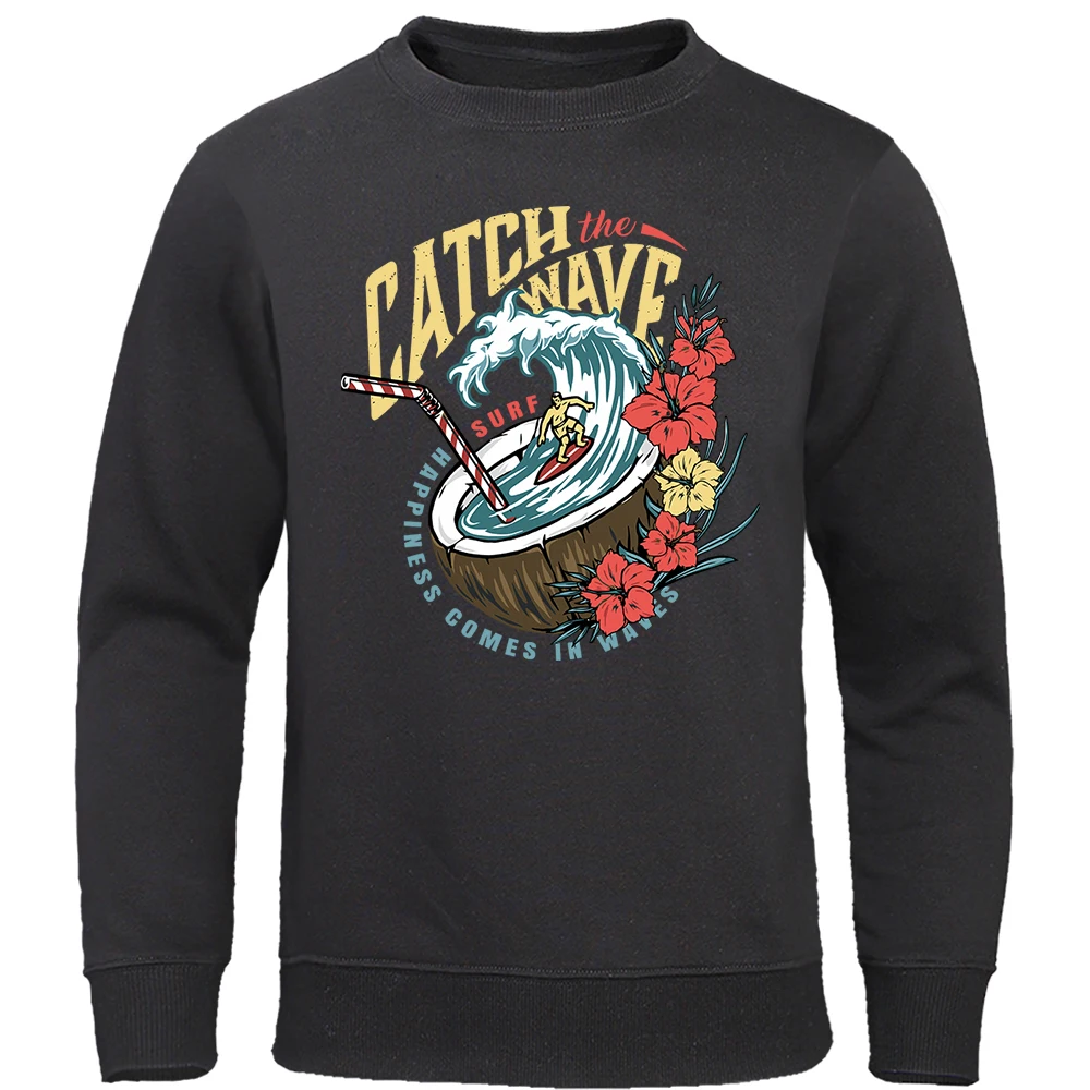 Catch-The-Wave-Surf-Happiness-Comes-In-Waves-Hoodies-For-Men-Sport-Hat ...