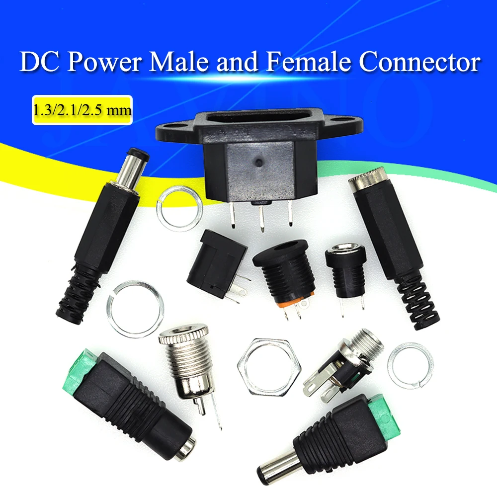 10PCS-DC-Power-Connector-pin-2-1x5-5mm-Female-Plug-Jack-Male-Plug-Jack ...