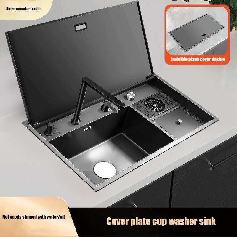 The-New-Invisible-Sink-With-Cup-Washer-304-Stainless-Steel-Kitchen-Pot ...