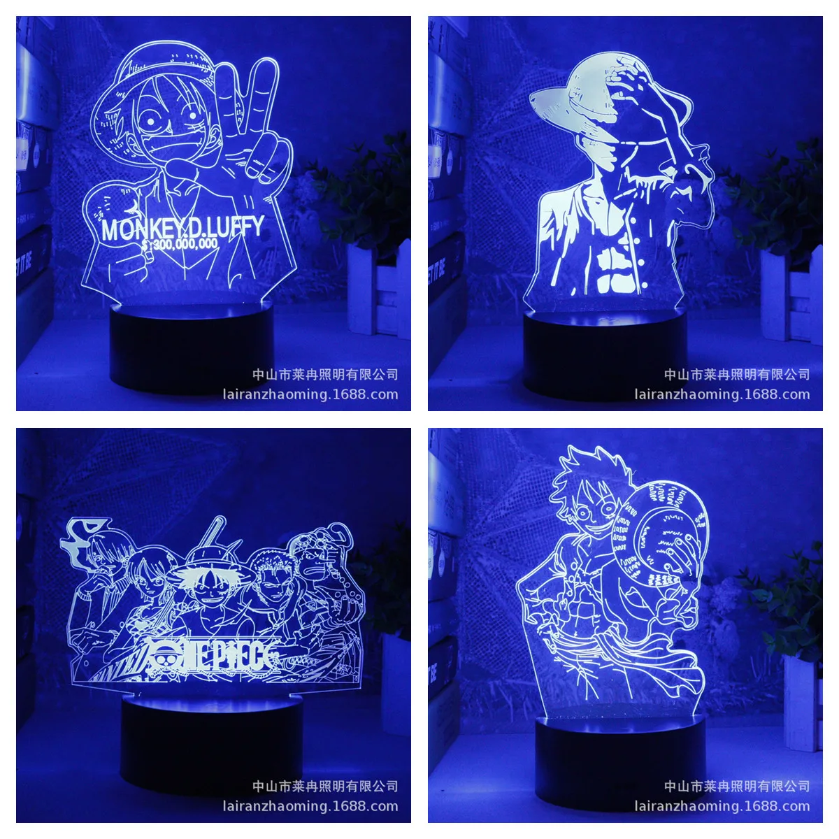 One-Piece-Luffy-3D-LED-Night-Light-table-lamp-Desk-Light-Action-Figures ...